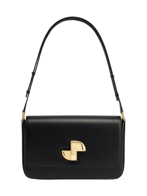 PATOU Le Lock Foldover Top Shoulder Bag - Black