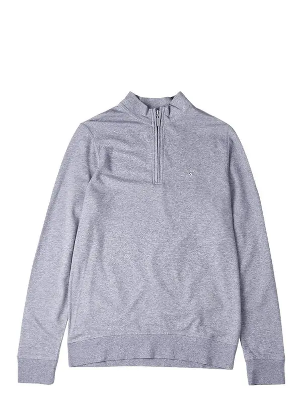 Barbour Half-zip Logo Sweater - Gray
