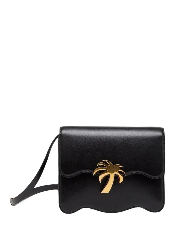 Palm Angels Palm Plaque Foldover Shoulder Bag - Black