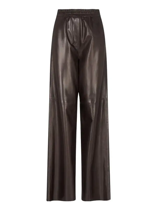 Giorgio Armani Elasticated Wide-leg Trousers - Brown