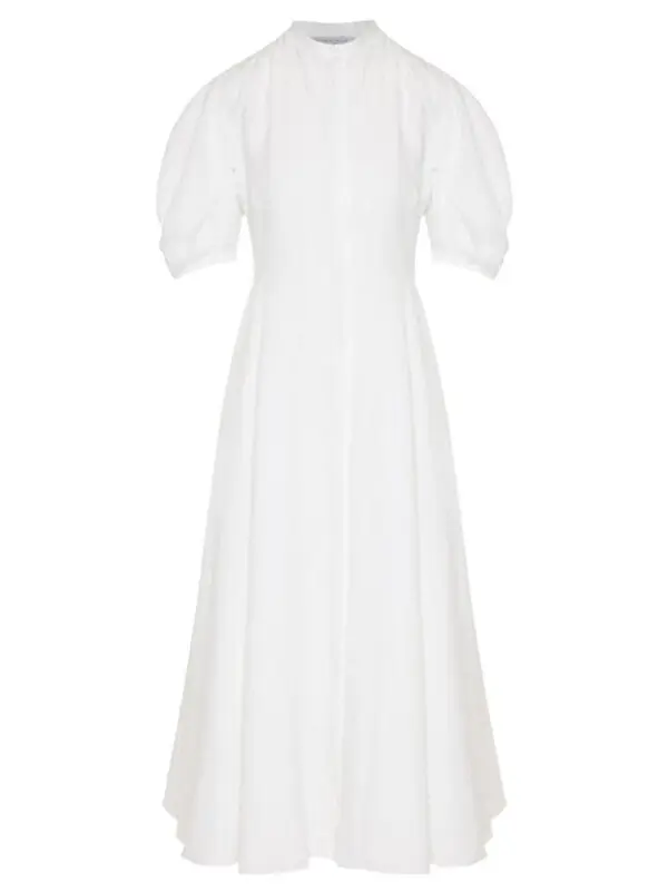 Gabriela Hearst Short Sleeve Dress - White