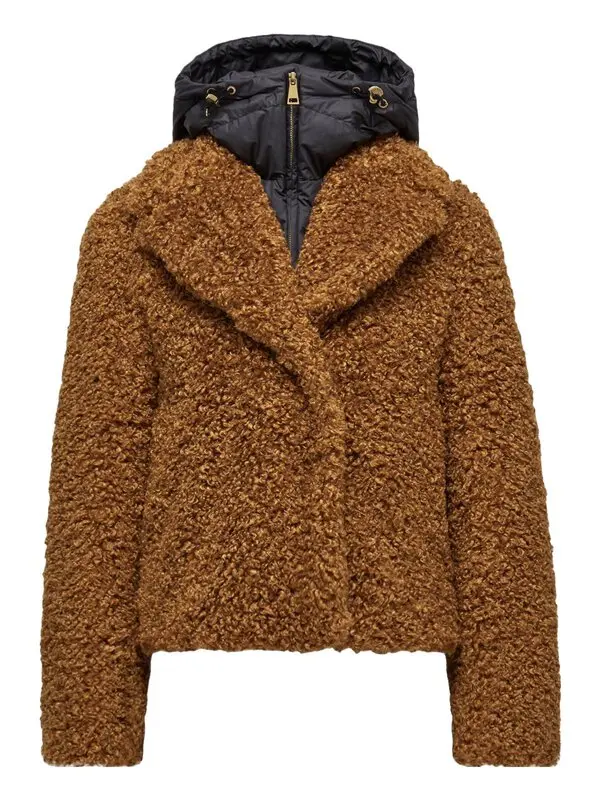 Moncler Barbot Hooded Short Padded Jacket - Brown