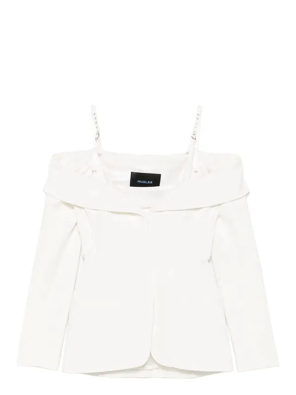 MUGLER Off-shoulder Jacket - White