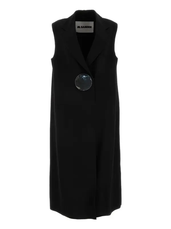 JIL SANDER Sleeveless Tailored Vest - Black