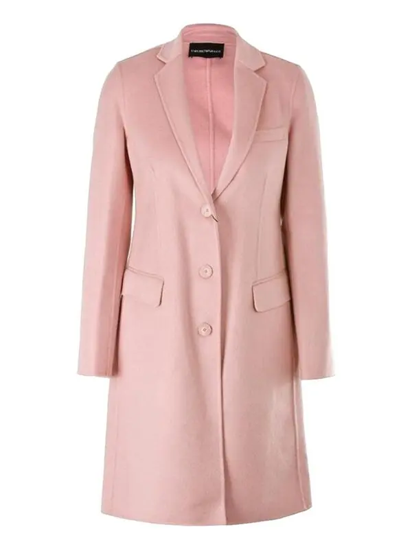 Emporio Armani Single-breasted Lapel Coat - Pink