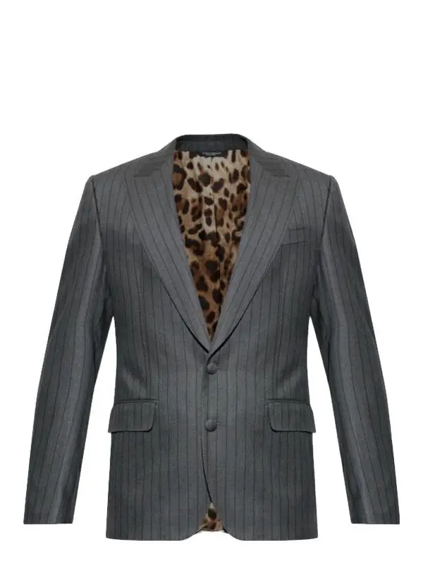 Dolce & Gabbana Dolce Gabbana Pinstriped Blazer - Black