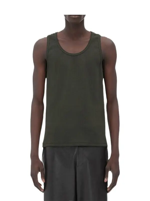 Bottega Veneta Slim Fit Cotton Stretch Ribbed Tank Top - Black