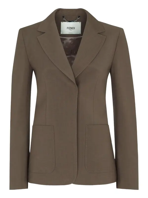 Fendi Single-breasted Tailored Blazer With Wide Lapels - Green