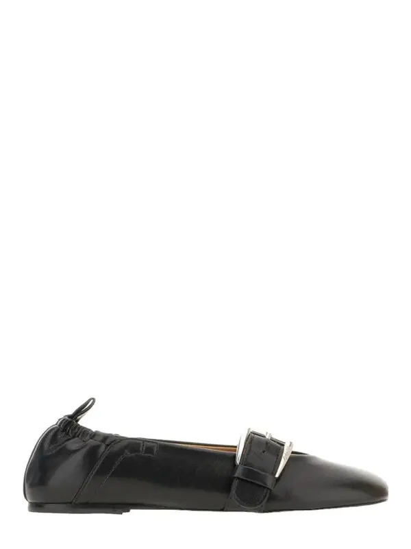 GANNI Buckle Ballet Flats - Black