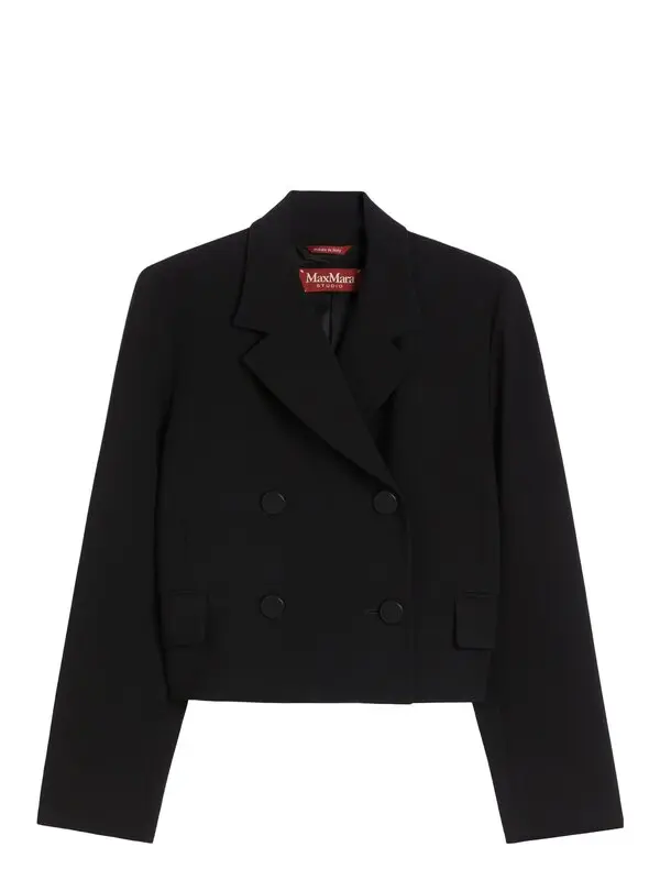 Max Mara Double-breasted Cropped Jacket - Black