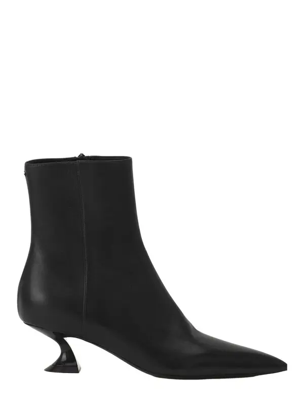 LANVIN Pointed Toe Side Zip Ankle Boots - Black