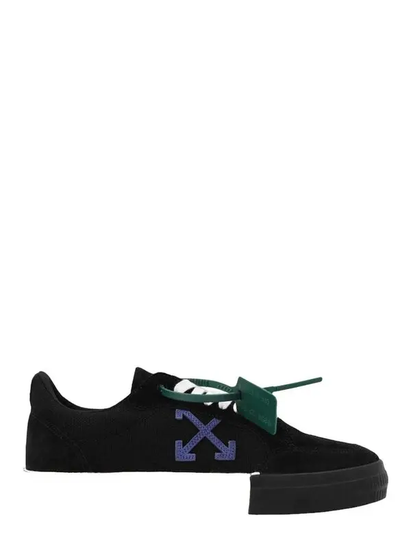 Off-White Vulcanized Lace-up Sneakers With Suede Details - Black