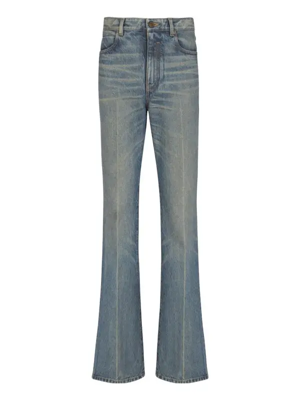 Balmain Slim Straight-leg Jeans In Vintage Denim - Blue