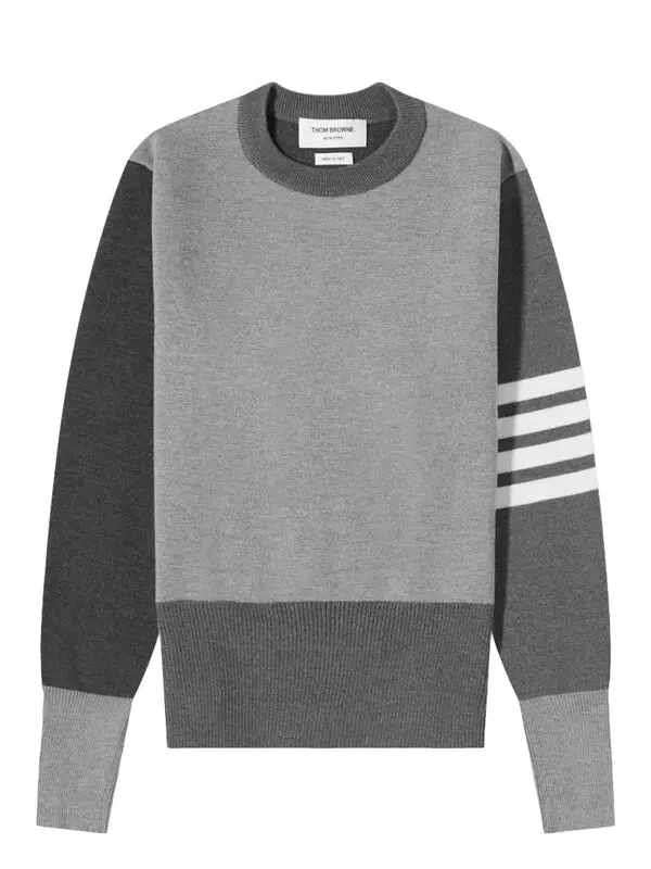 Thom Browne Striped Detail Pullover - Gray