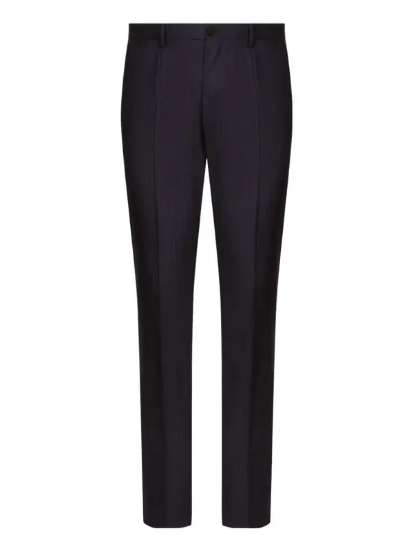 Dolce & Gabbana Tailored Pressed Crease Pants With Stripes - Black
