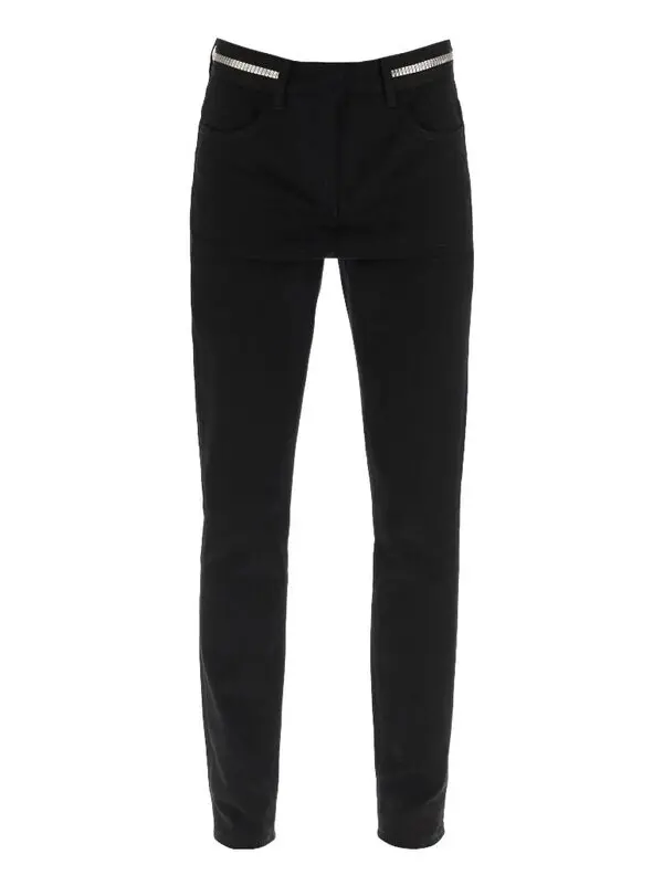 Givenchy Slim Leg Mini Skirt Effect Jeans - Black