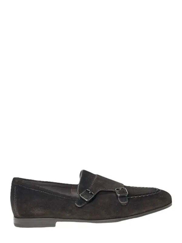 Santoni Double-buckle Loafers - Black