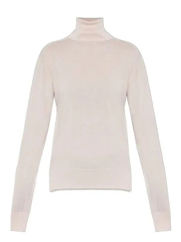 JIL SANDER High-neck Plain Knit Sweater - White
