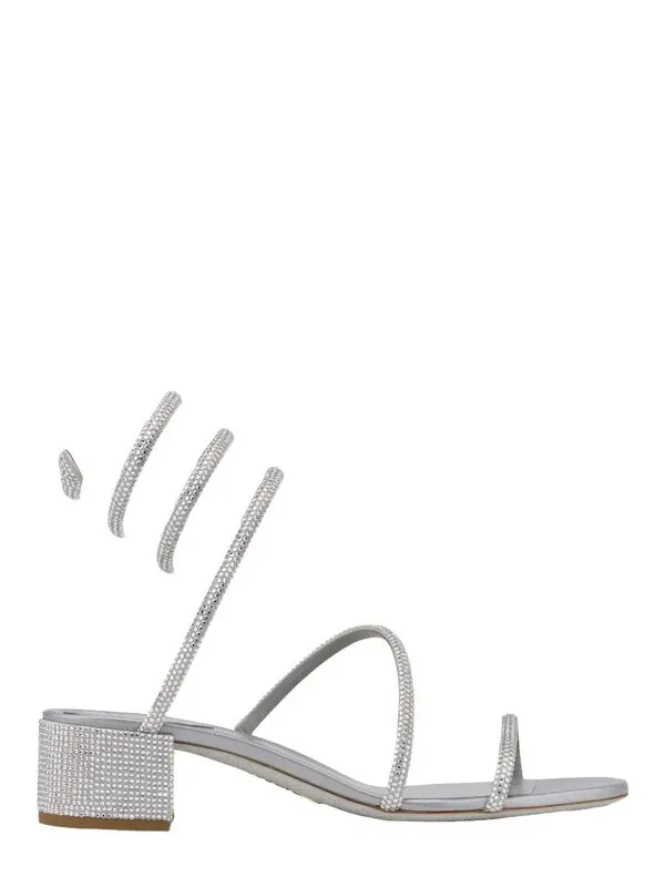 Rene Caovilla Cleo 45mm Rhinestone Embellished Sandals - Gray