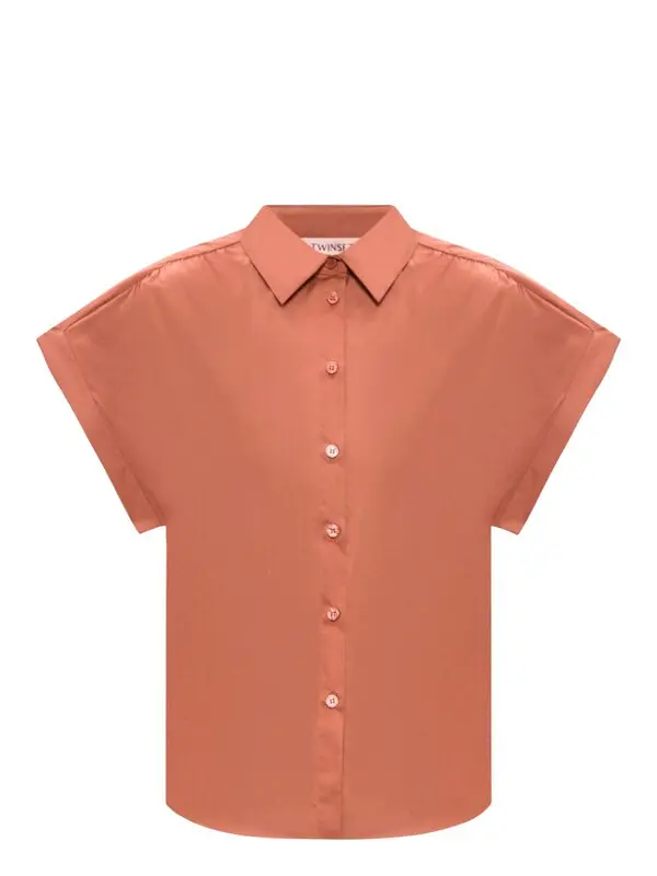 TWINSET Short-sleeve Shirt With Lapel Neck - Red