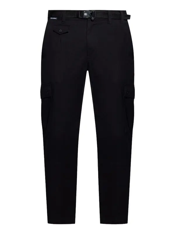 Dolce & Gabbana Stretch Cotton Cargo Pants - Black