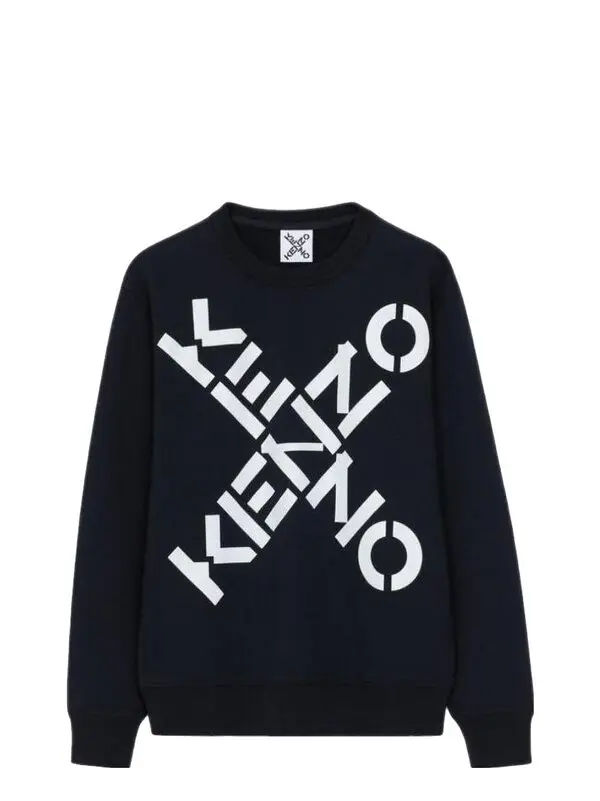 Kenzo Logo Printed Crewneck Sweatshirt - Black