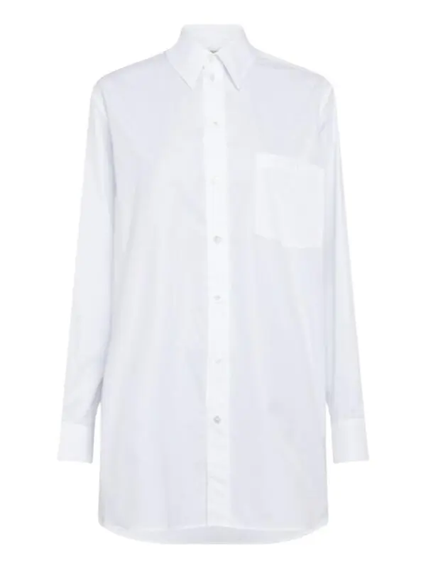 Celine Loose Shirt In Cotton Poplin - White