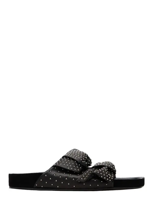 Isabel Marant Étoile Lennyo Bow Studded Slides - Blacksilver
