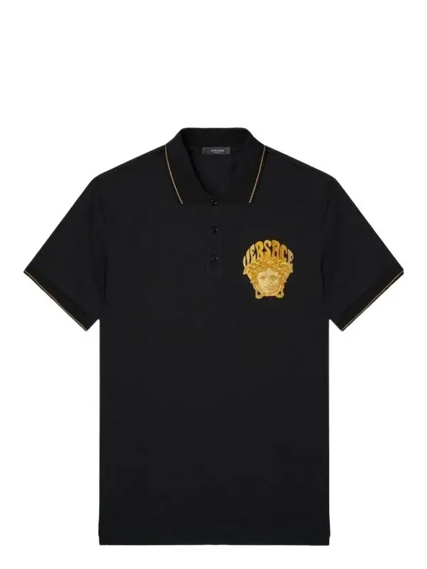 Versace Medusa Head Short-sleeved Polo Shirt - Black