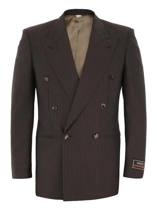 Gucci Houndstooth Stripe Jacket - Brown