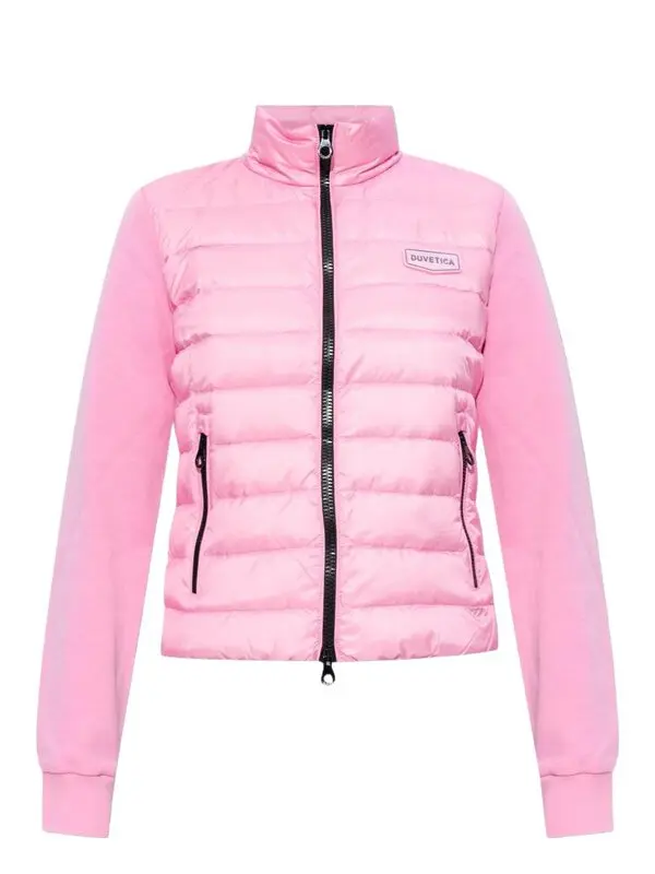 Duvetica Quilted Padded Jacket With Logo Patch - Pink