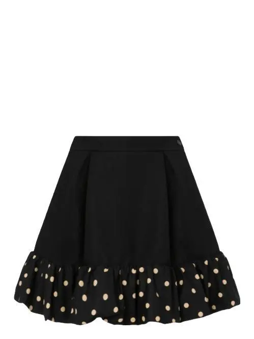 Moschino Polka Dot Ruffle Mini Skirt - Black