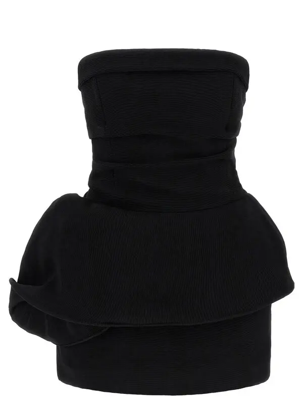Magda Butrym Strapless Mini Dress With Corset Detail - Black