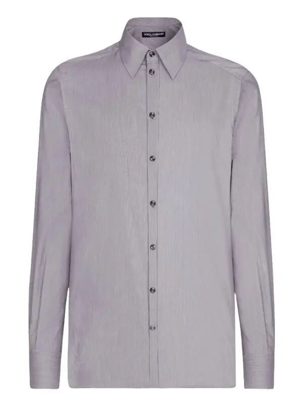 Dolce & Gabbana Long-sleeved Cotton Shirt - Gray