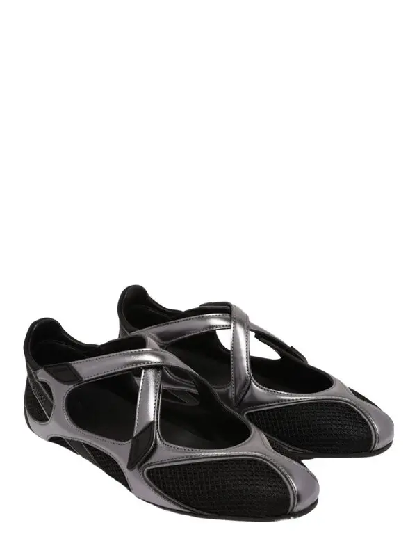 Attico Floor 01 Criss-cross Ballet Flat - Black/grey