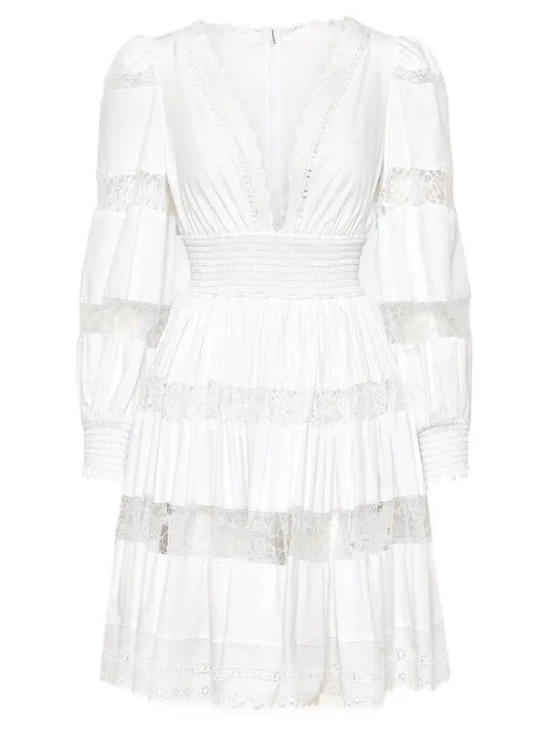 Dolce & Gabbana Lace Detailed Poplin Mini Dress - No