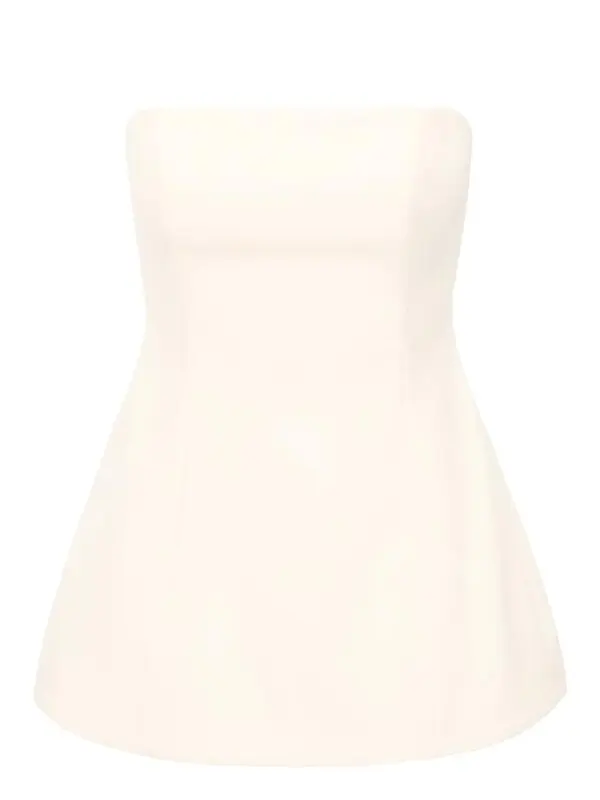 Staud Strapless Zip-up Top - Nude