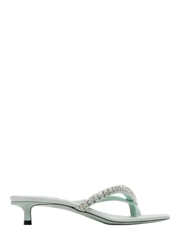 JIMMY CHOO Dila 35 Embellished Thong Sandals - Gray