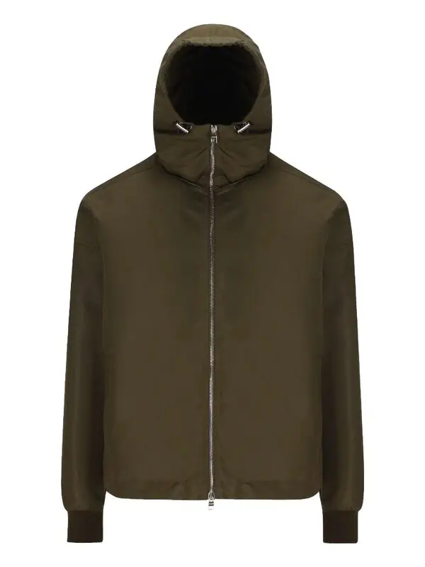 Alexander McQueen Hooded Jacket With Logo Print - Green