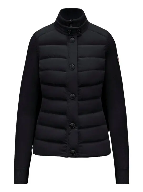 Moncler Padded Wool Cardigan - Black