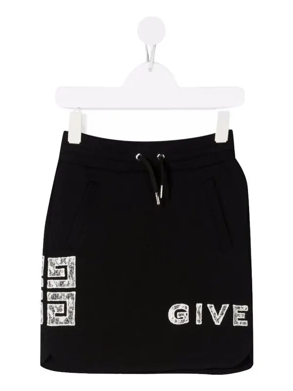 Givenchy Logo Embroidered Skirt - Black