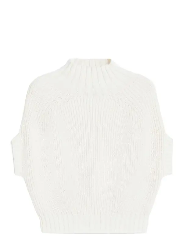 Sportmax Balloon Mock-neck Knitted Top - Ivory