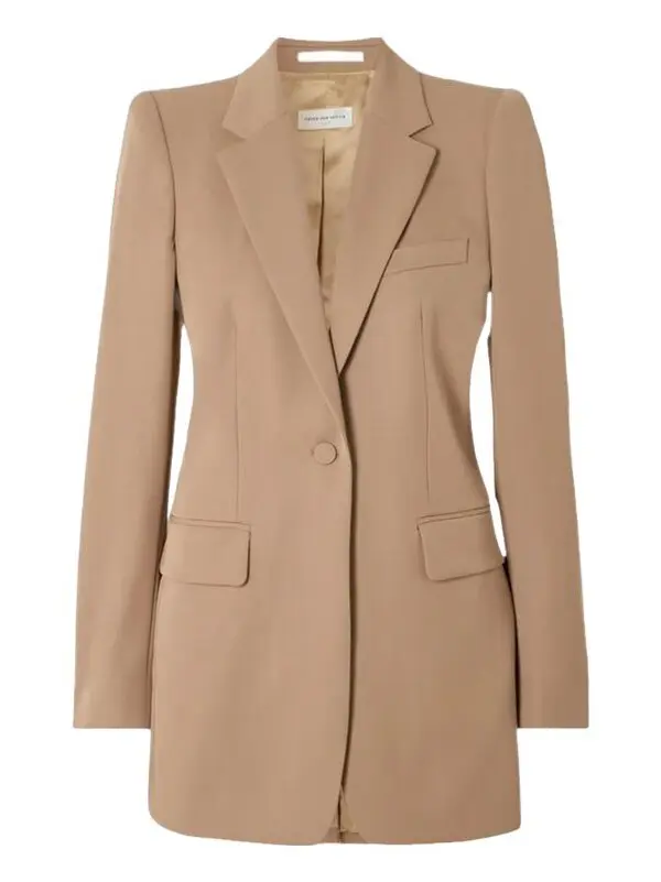 Dries Van Noten Long Sleeved Suit Coat - Camel