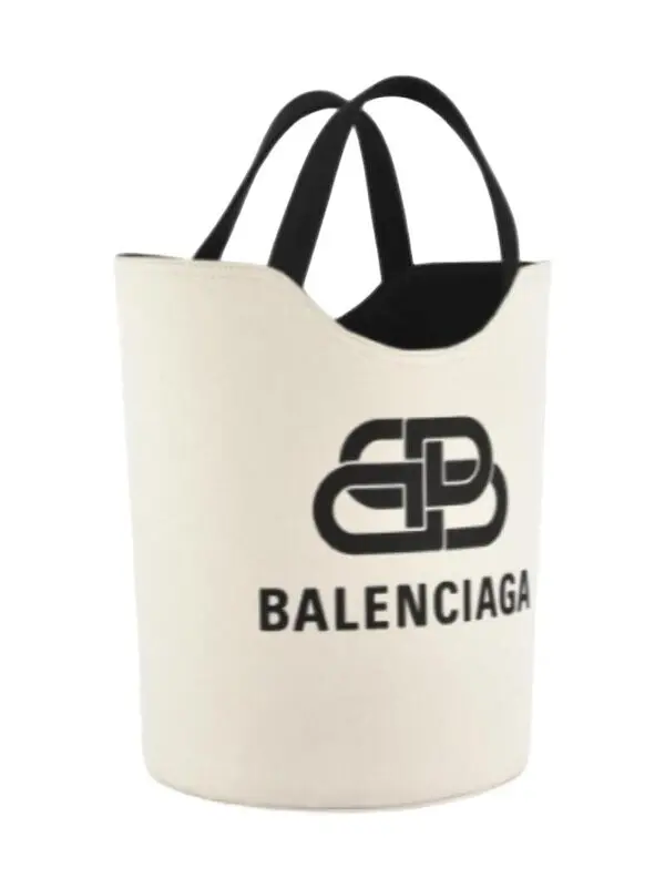 Balenciaga Printed Bucket Bag - Beige