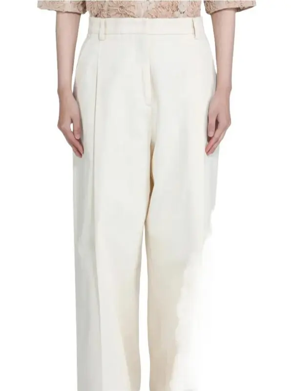 N.21 High-waisted Wide-leg Trousers With Belt - White
