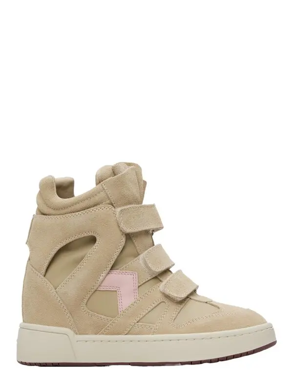 Isabel Marant Étoile High Top Sneakers With Velcro Closure - Nude