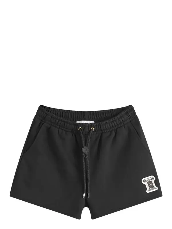 Casablanca Elastic Waist Shorts With Drawstring And Pockets - Black