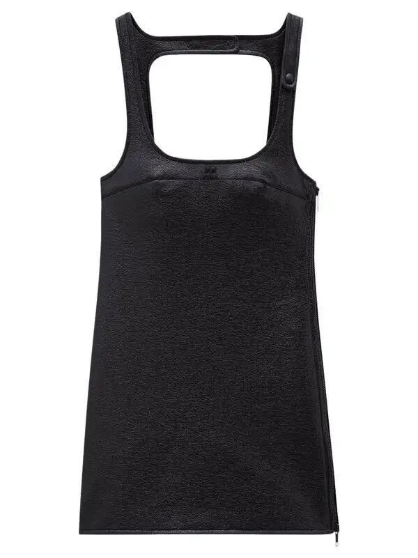 COURREGES Courrèges Logo Detailed Sleeveless Mini Dress - Black