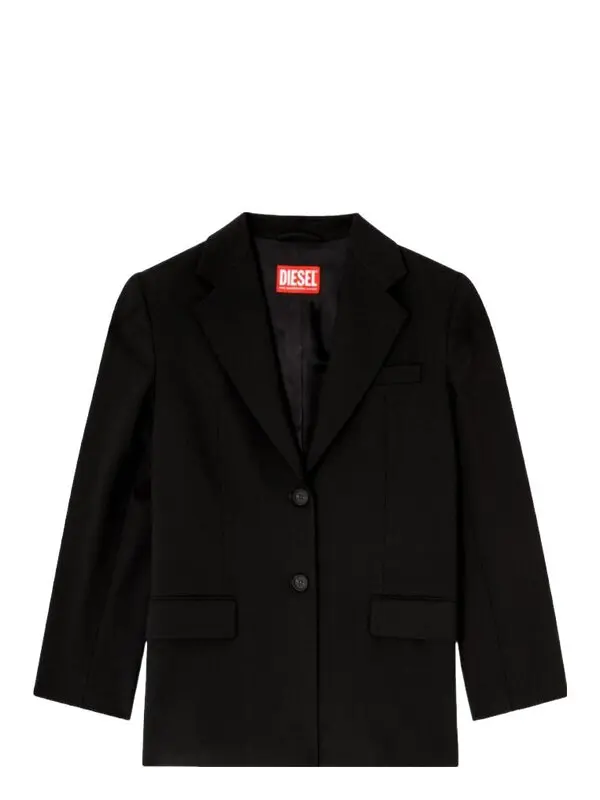DIESEL® Single-breasted Virgin-wool Twill Blazer - Black