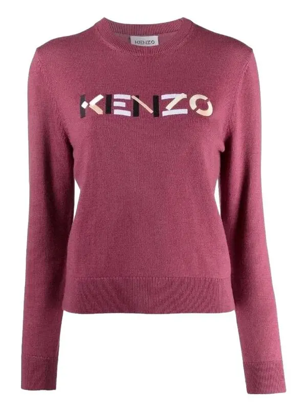 Kenzo Embroidered Logo Wool Jumper - Red